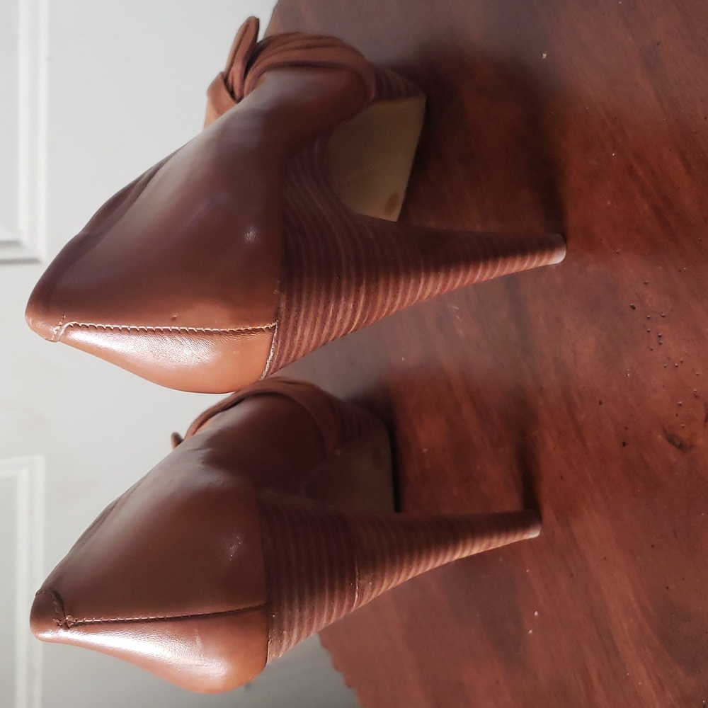 Women's Gianni Bini Brown Suede And Leather Stiletto … - Gem